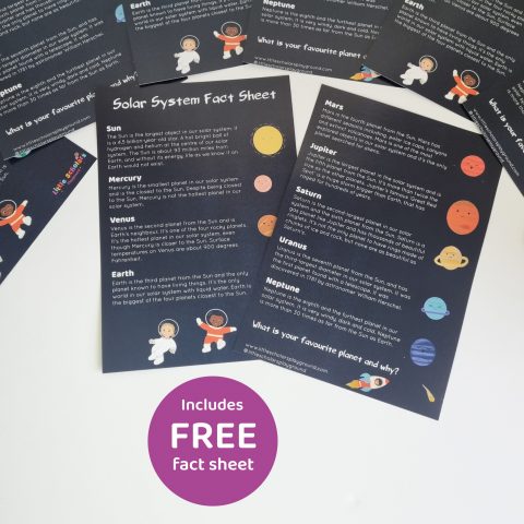 Wooden solar system puzzle and FREE fact sheet - Little Scholars Playground